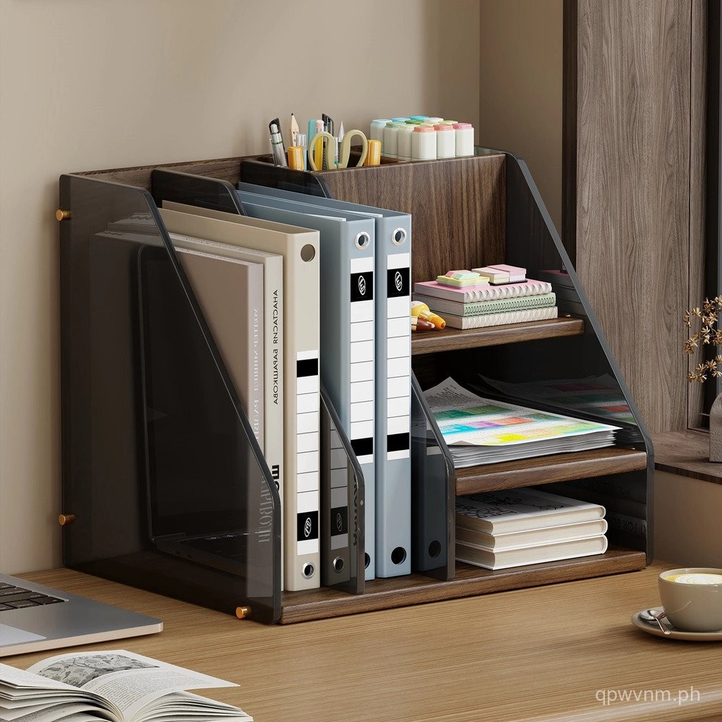 File Bookshelf Book Stand Storage Rack Desktop Organizer Box Magic Pen ...