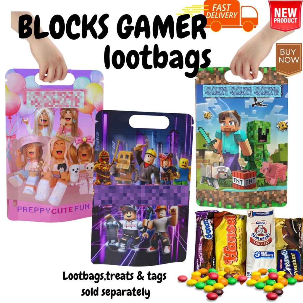30pcs Roblox Pink Gaming Theme Birthday Party Loot Bags for Kids ...