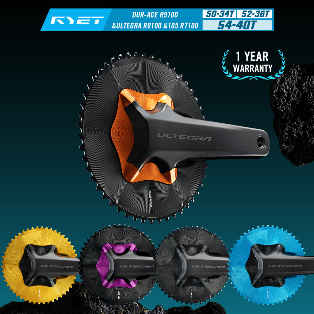 RYET Aero Design Road Chainring 3 Sizes 50-34T/52-36T/54-40T Compatible ...