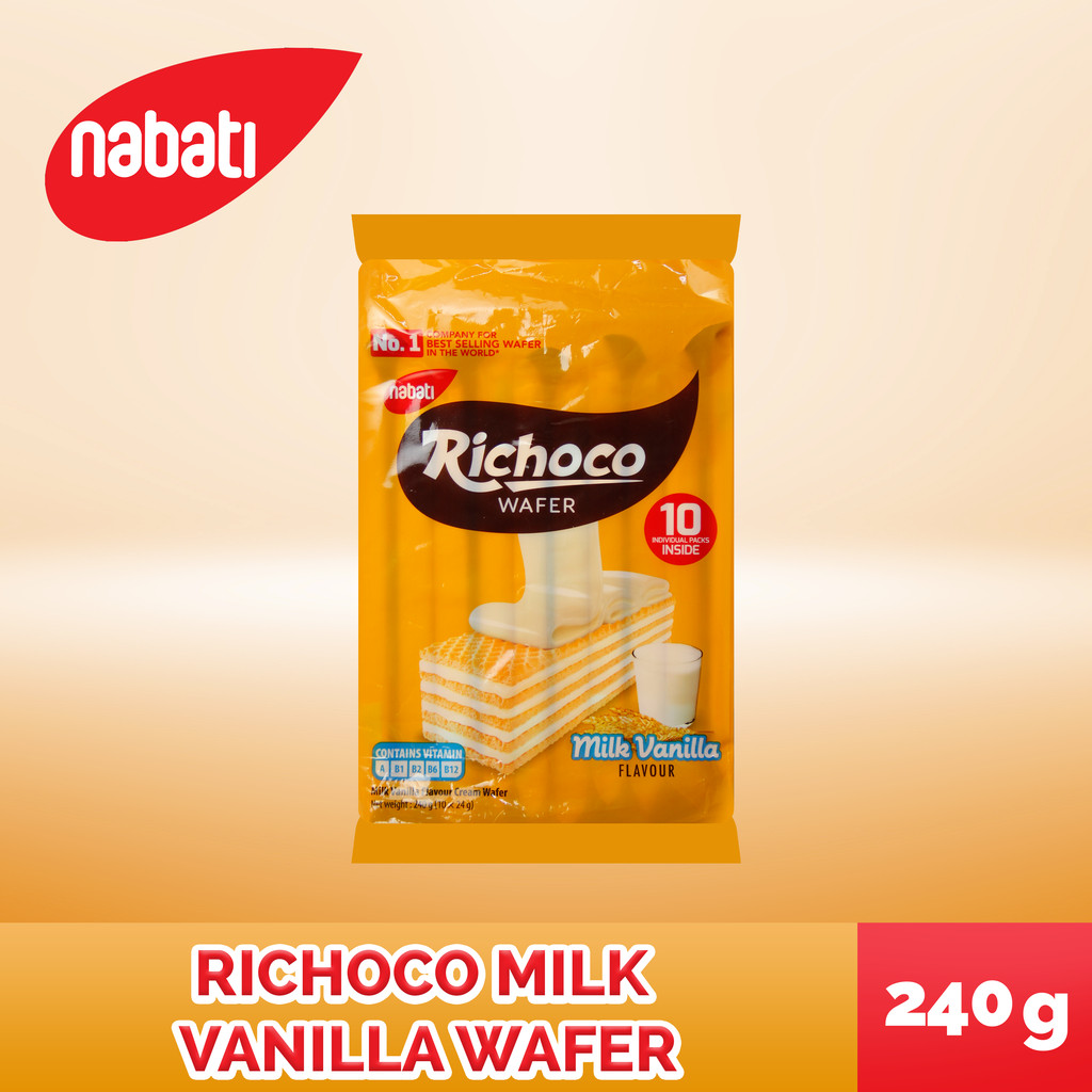 Richoco Milk Vanilla Wafer 24g (10pcs x 20bags) | Shopee Philippines
