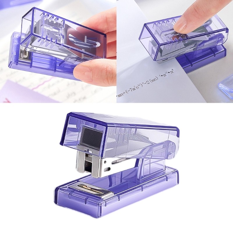 exhila Clear Mini Stapler 10 Sheets Capacity Pocket Size Stapler for ...