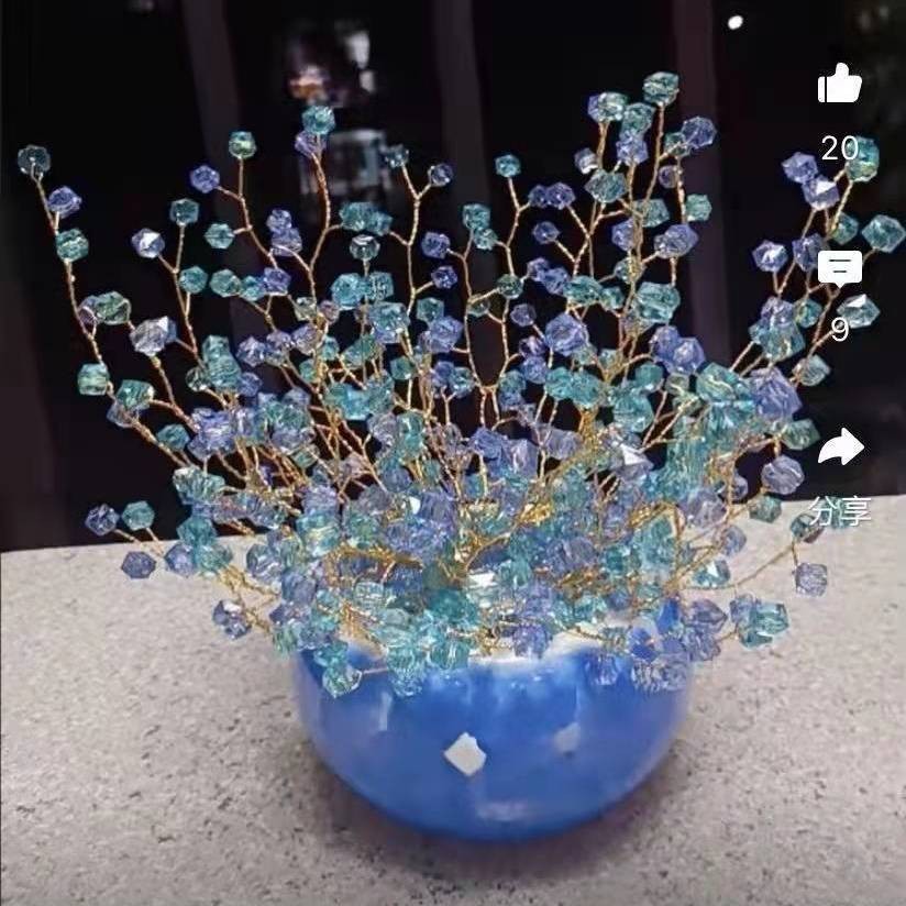 Hand Beaded Gypsophila 10mm High Translucent Diamond Acrylic Square ...