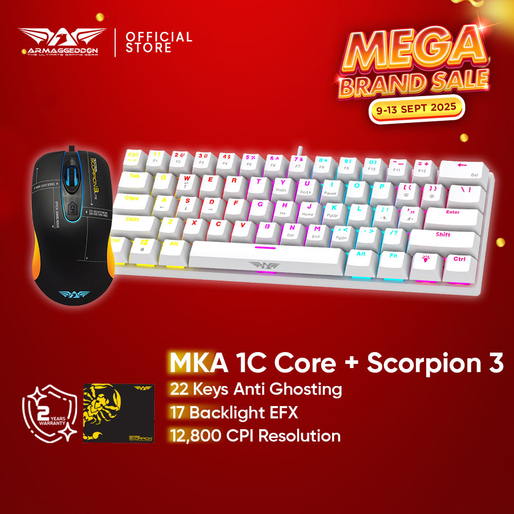 Armaggeddon MKA-1C Core Wired Mechanical Keyboard + Scorpion 3 Lite Gaming Mouse | Shopee ...