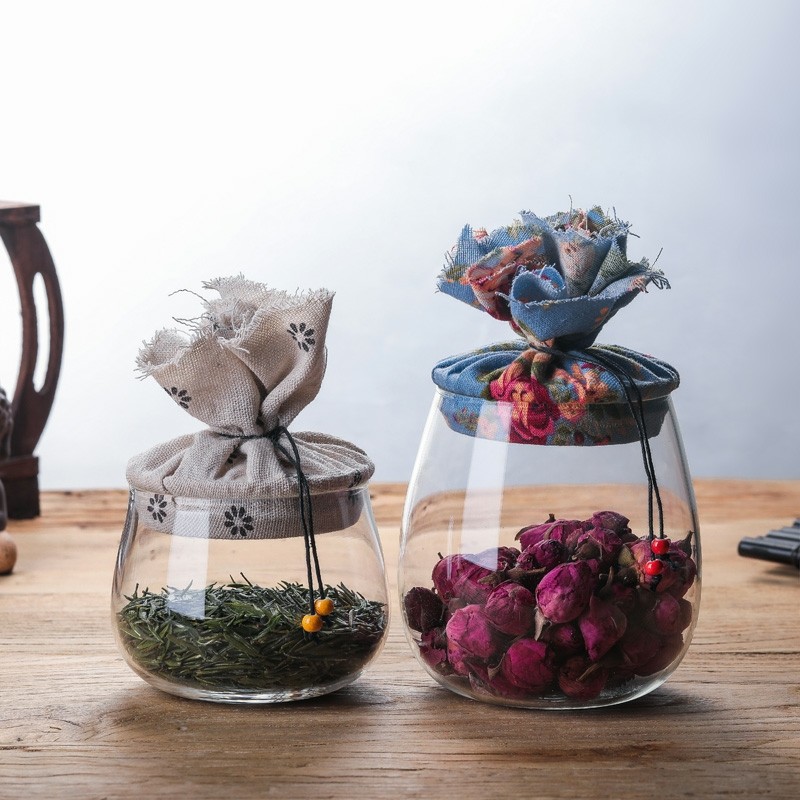 Cork Transparent Glass Tea Caddy Sample Sealed Tea Caddy Exquisite ...
