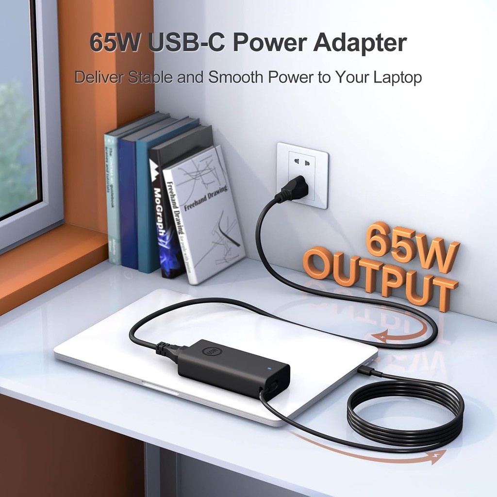 65W USB-C Dell Laptop Charger for Dell XPS 13 and Dell Latitude Charger ...