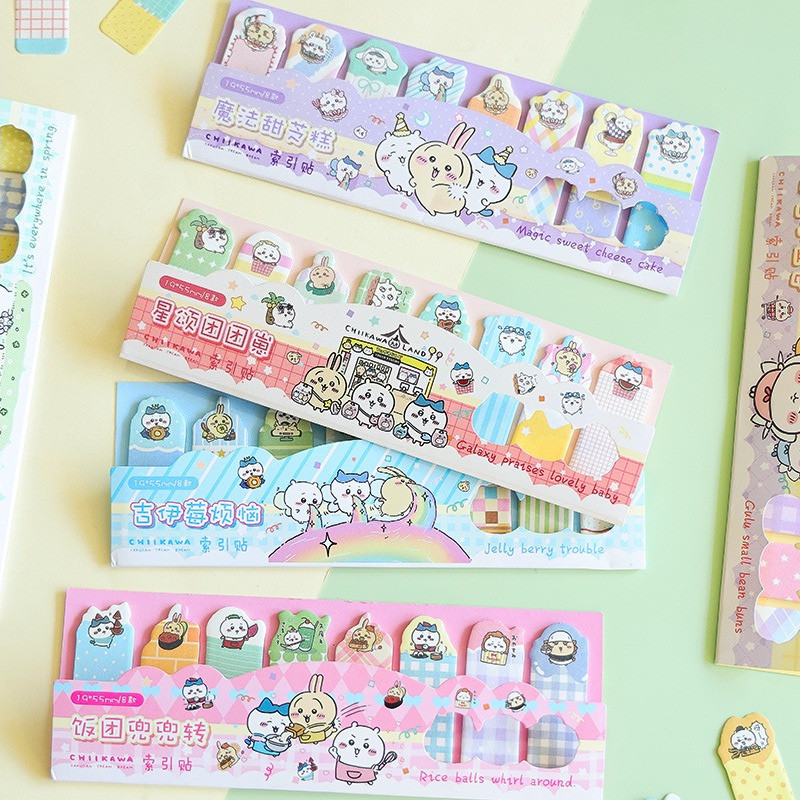 120pcs Chiikawa Index Note Pad Sticky Notes Mini Bookmark Post-it Notes ...