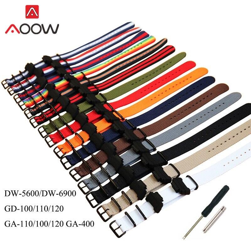 Nato Nylon Strap Watchband For G Shock Ga 110 120 Ga 400 Gd 100 Dw 5600