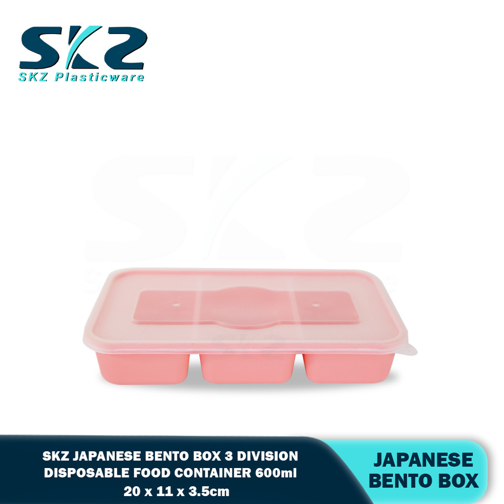 SKZ Japanese bento box 3 Division 600ml | Shopee Philippines