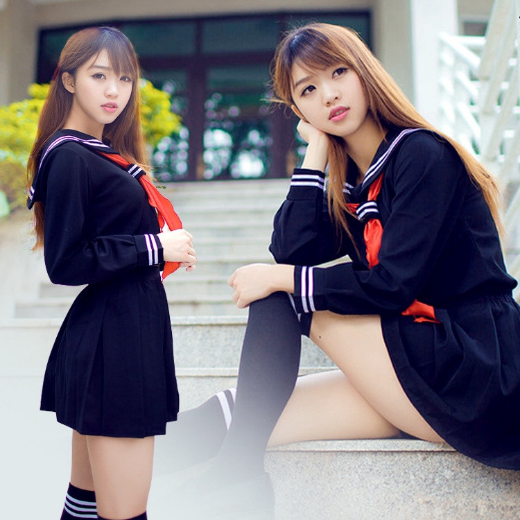 3PCS Japanese hell girl cos jk sailor suit Japanese and Korean school ...