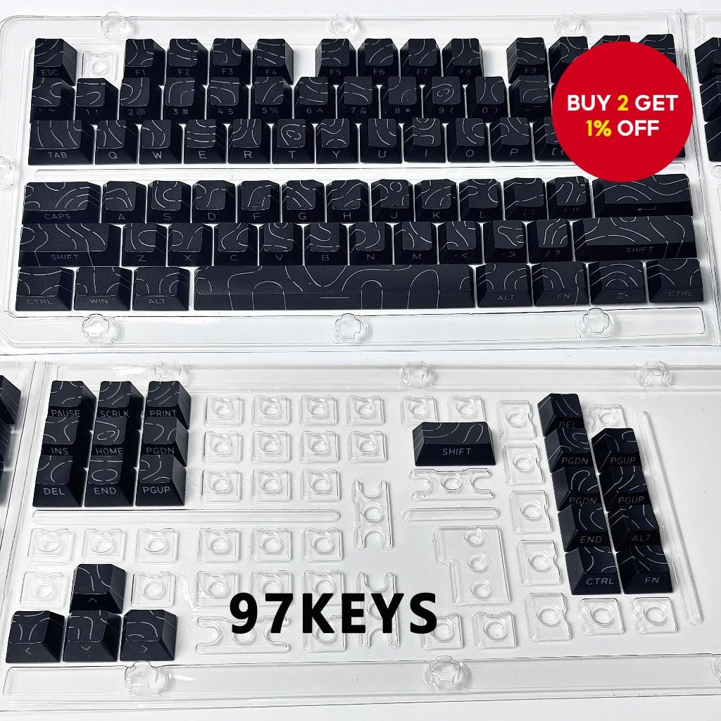 Keycap Contour 4.0 Topographic Circuit Across LED Keycap Doubleshot PBT ...