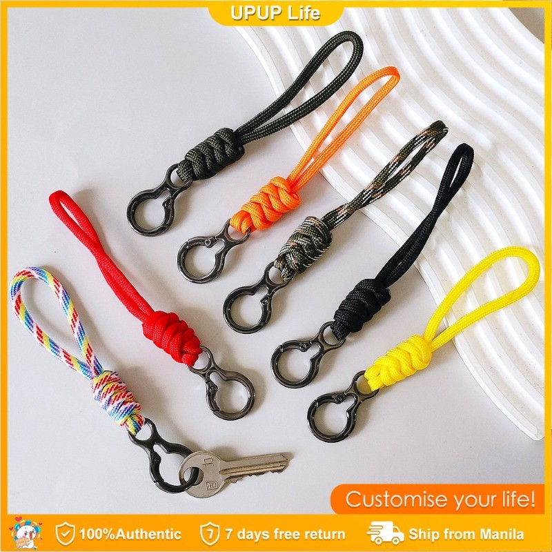 Fashion Woven Rope Keychains Simple Anti-Lost Braided Paracord Keyrings ...