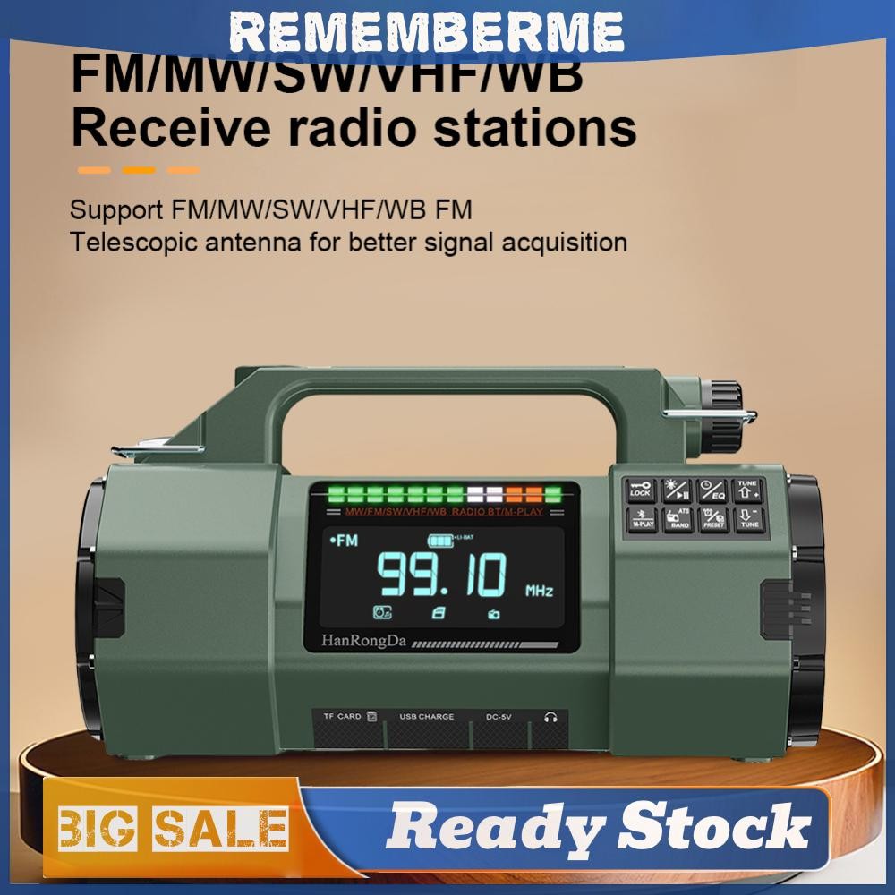 Hand Crank Emergency Radio FM/MW/SW/VHF/WB Portable Radio with SOS ...
