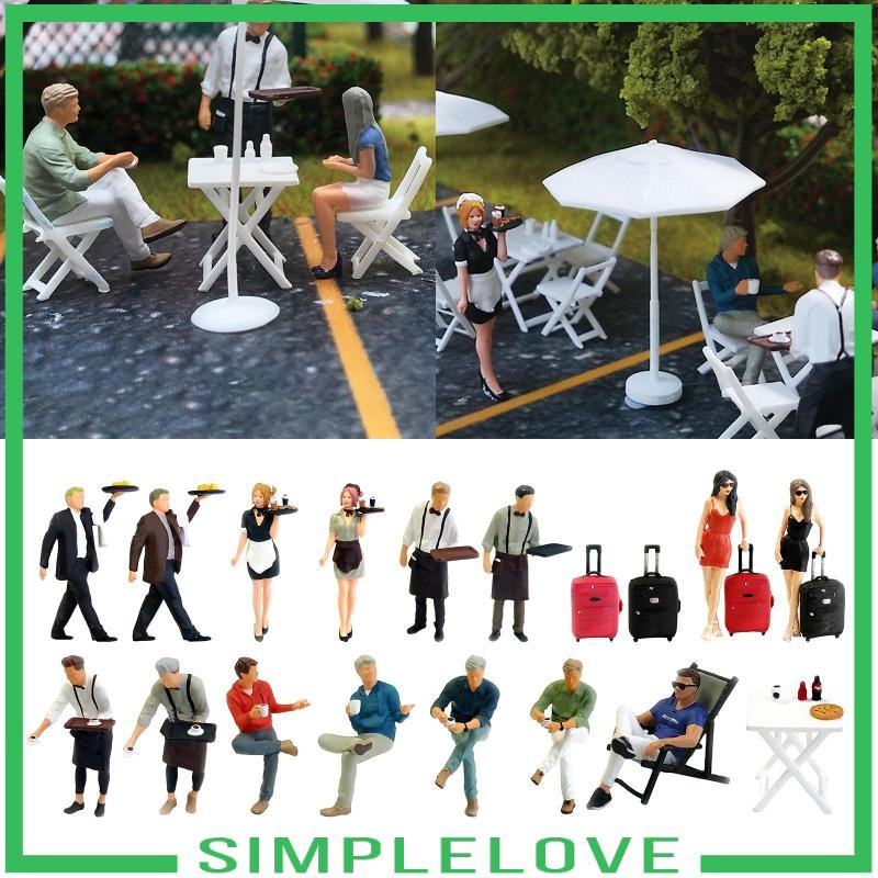 [Simple] People Figurines 1:64 Scale Model Trains Architectural Plastic ...