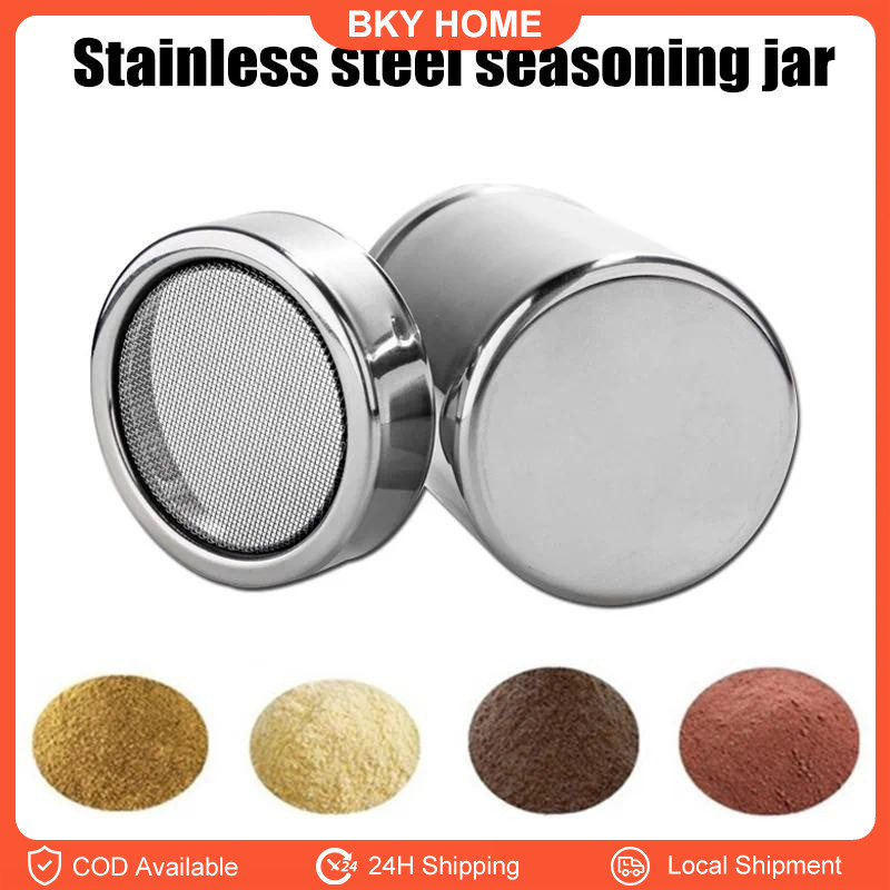 Stainless Steel Powder Shaker Flour Sprinkler Dredger Sugar Chocolate ...