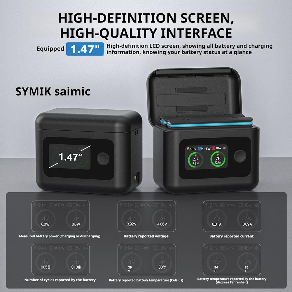 For Insta360 X5 Smart Charging Box LCD Display Battery Charger Fast ...
