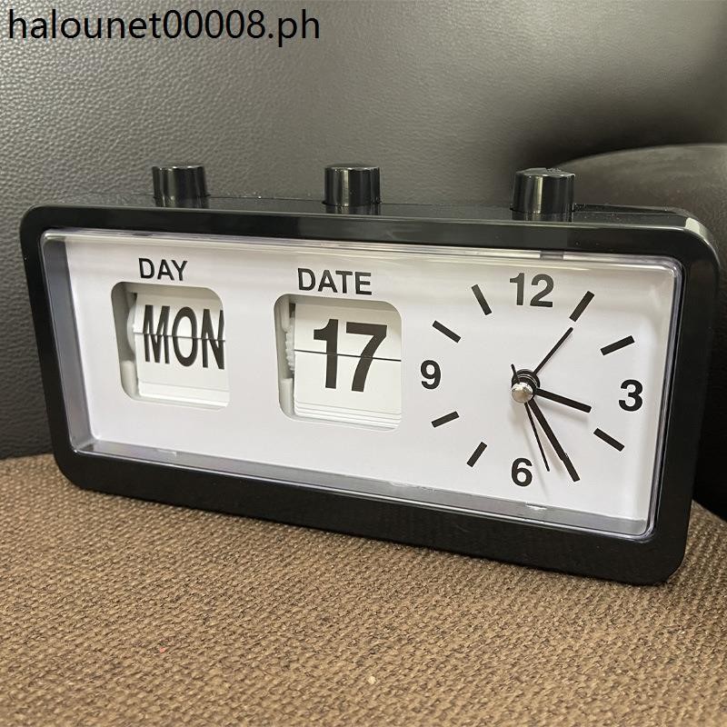 Word Jumping Clock Office Desktop Flip Clock Simple Silent Sweeping ...