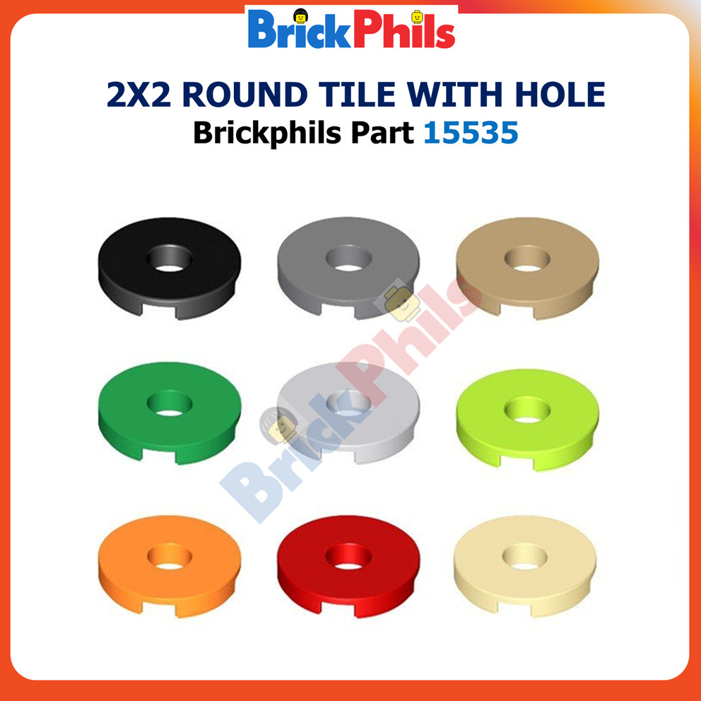 Brickphils Part 15535 - Round Tile 2x2 with Hole | Shopee Philippines