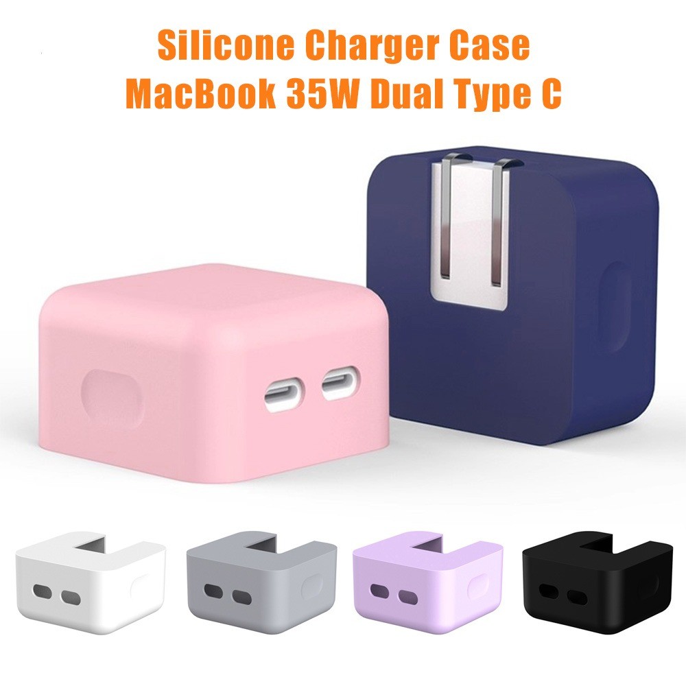 Candy Color 35W Silicone Charger Case For MacBook Air 13.6 M2 Dual Type ...