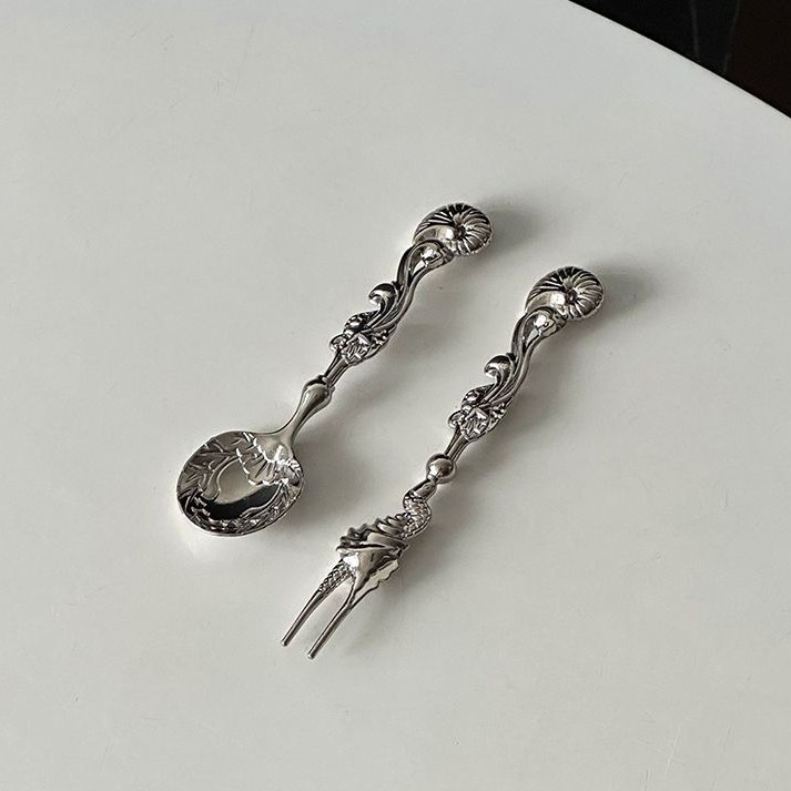 Spoon and Fork Set Embossed Design Tableware | Shopee Philippines