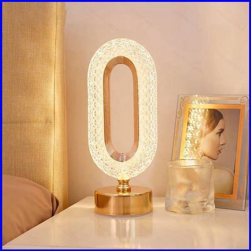 LF1 LED Crystal Table Lamp High-End Bedroom Bedside Night Light Three ...