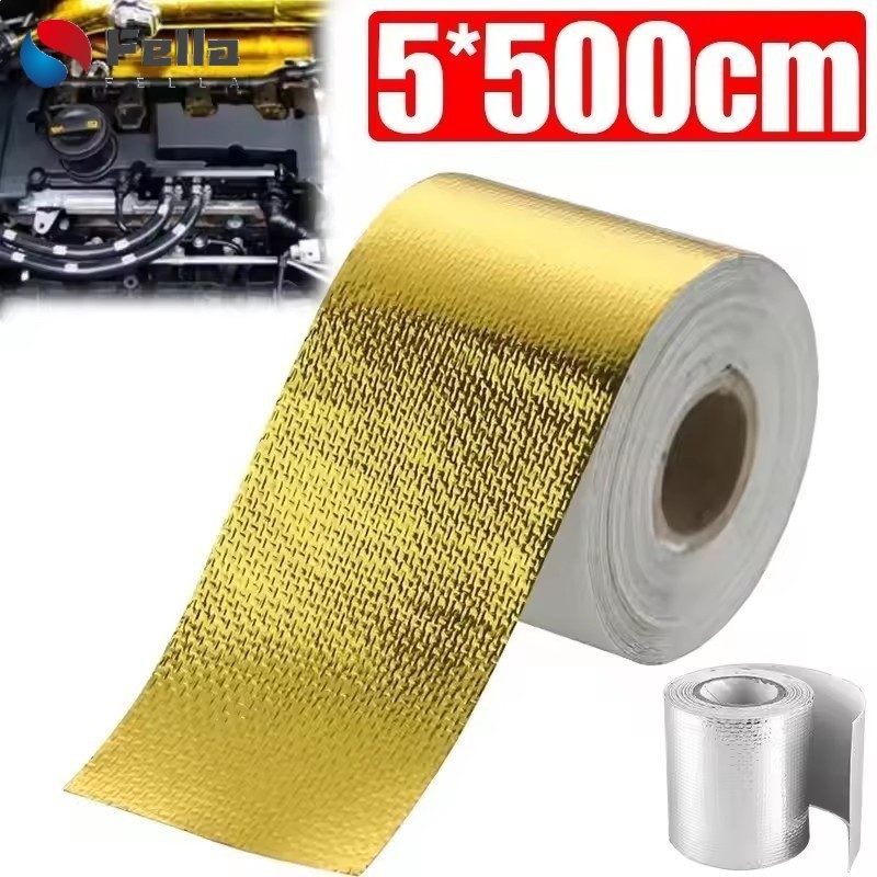 Gold Silver Aluminum Foil Exhaust Wrap for Car & Motorcycle - Thermal ...