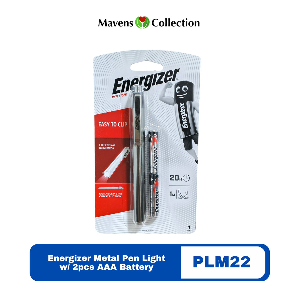 Energizer Metal Pen Light with 2pcs AAA Battery PLM22 | Shopee Philippines