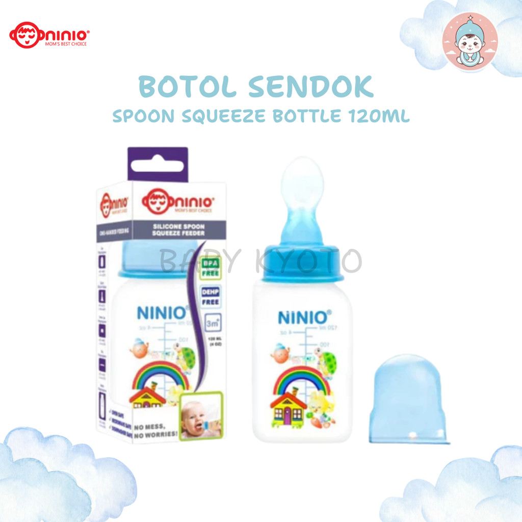 BK Ninio 120ml Silicone Spoon Squeeze Feeder PP Breast Milk Bottle ...