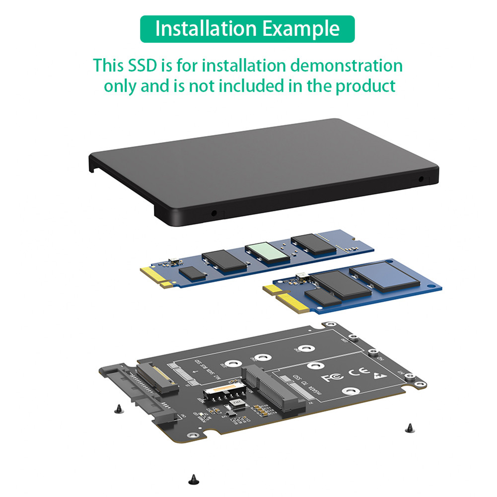 Combo M.2 NGFF B-Key & MSATA SSD To SATA 3.0 Adapter Converter Case ...