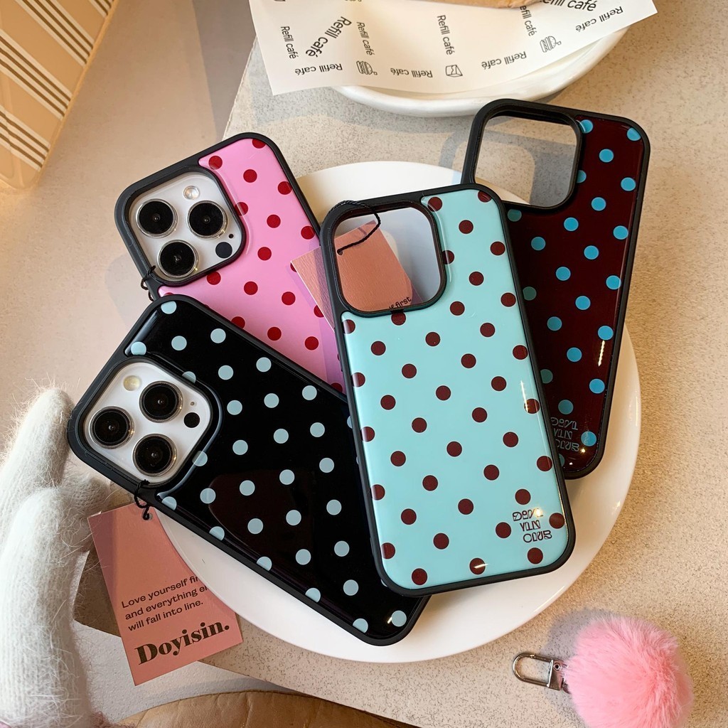 Solid Color Polka Dot Phone Case Drop-Resistant for iPhone 16 Promax 15 ...