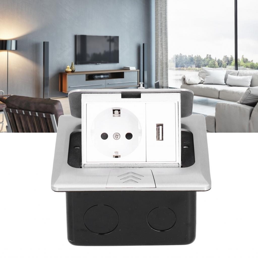Floor Electrical Outlet 250V 16A EU Standard Embedded Floors Socket for ...