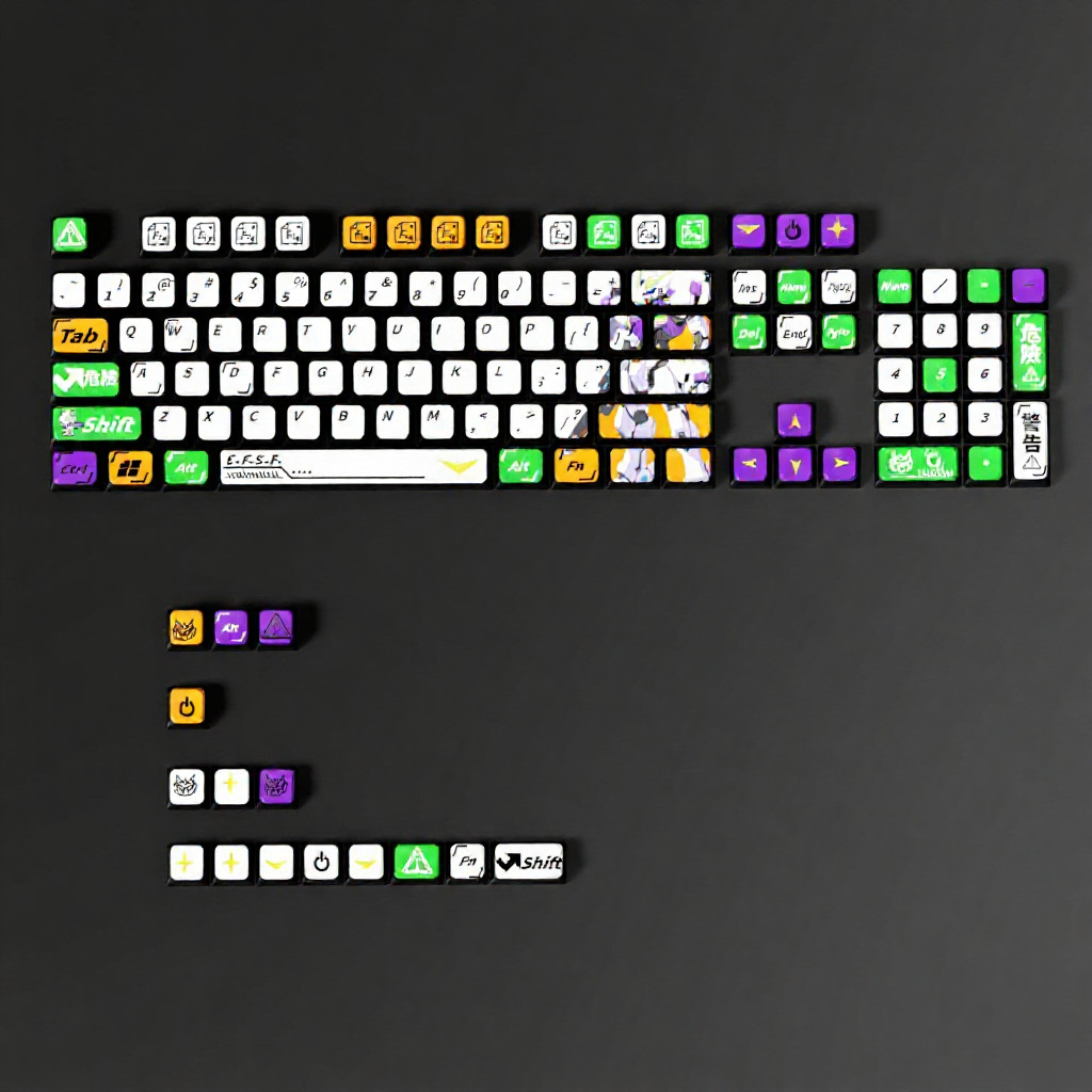 Mecha Vanguard PBT Keycaps - Height, Four-Sided Translucent Dye ...