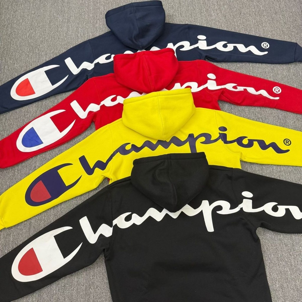 Champion Champion Back Label Printed Hooded Sweatshirt Pure Cotton ...