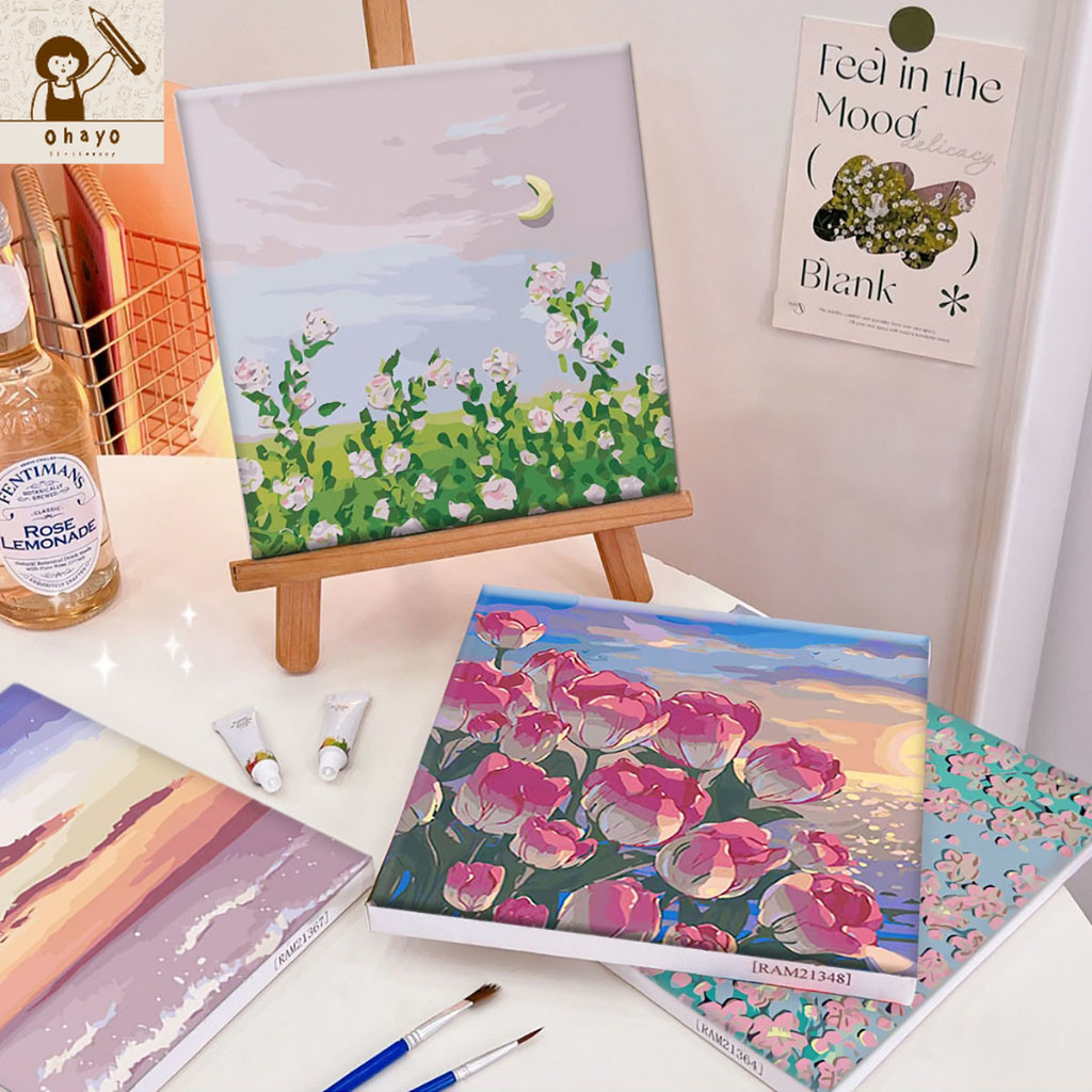 Digital Oil Paint By Numbers 20X20cm Canvas Frame Number Painting Home ...