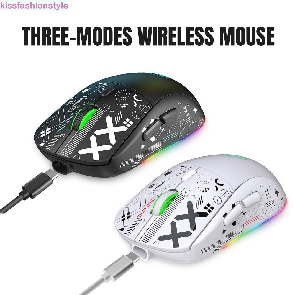 KISSFASHIONSTYLE Wireless Gaming Mouse, Cool Print 3-mode Laptop ...