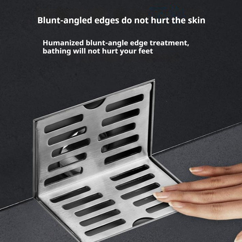 (Polaris) Stainless Steel Thickened Wall Floor Drain Side Row L-shaped ...