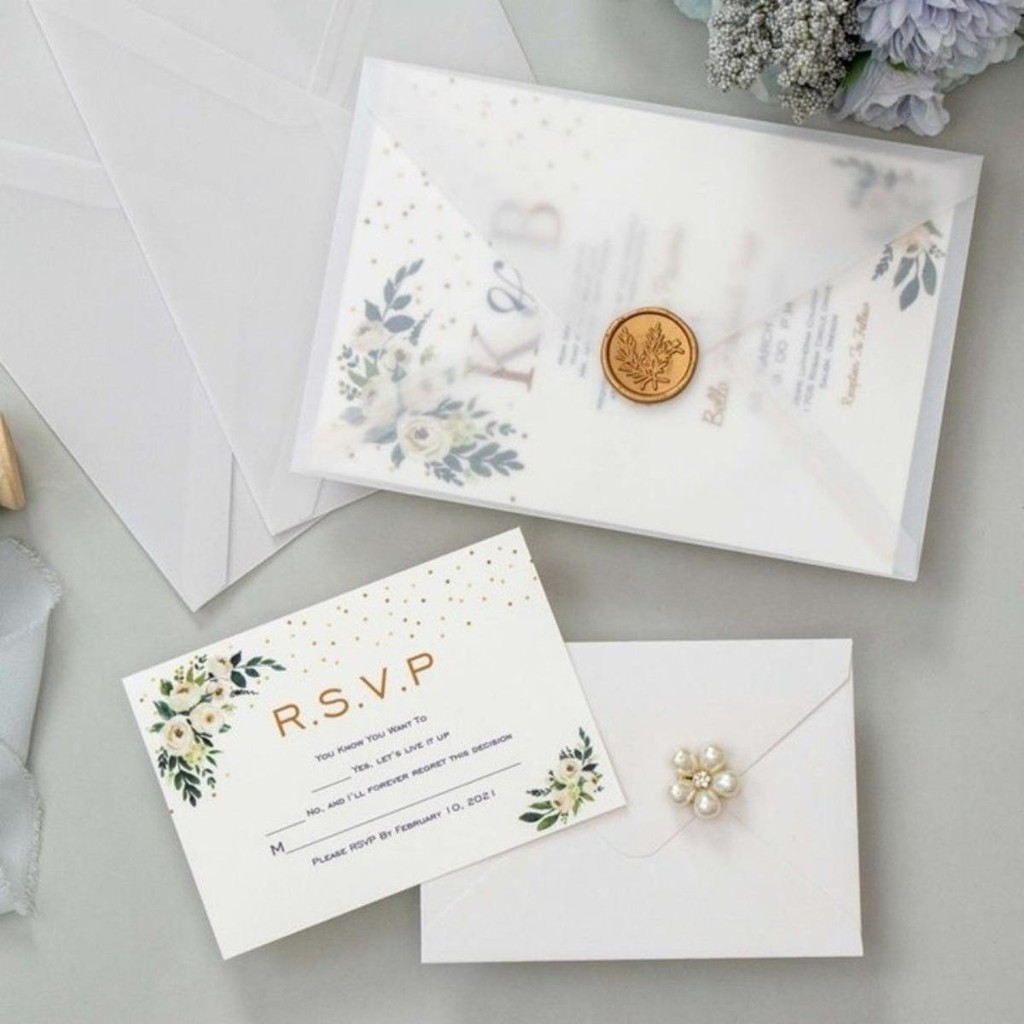 10Pcs Translucent Frosted Envelope 4R/5R for Wedding Invitations ...
