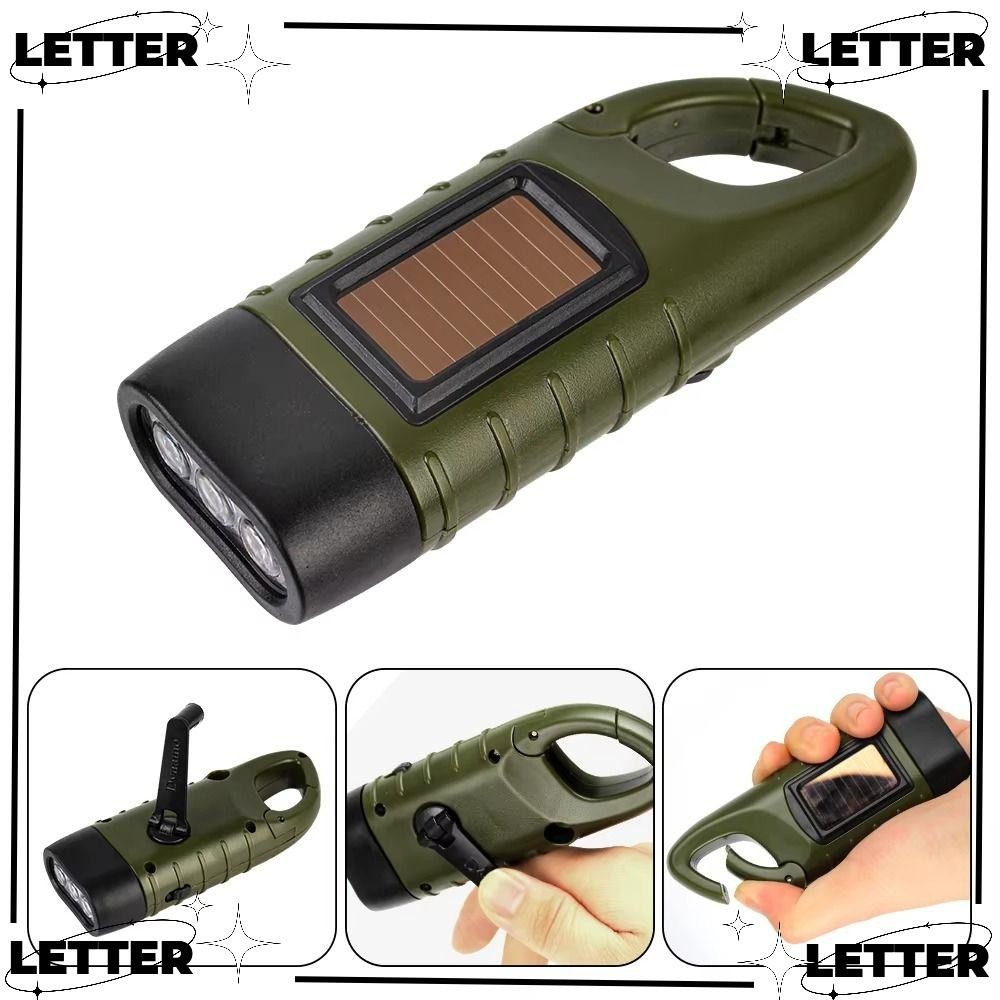 LETTER LED Flashlight, Portable Hand Crank Powered Torch, Professional ...