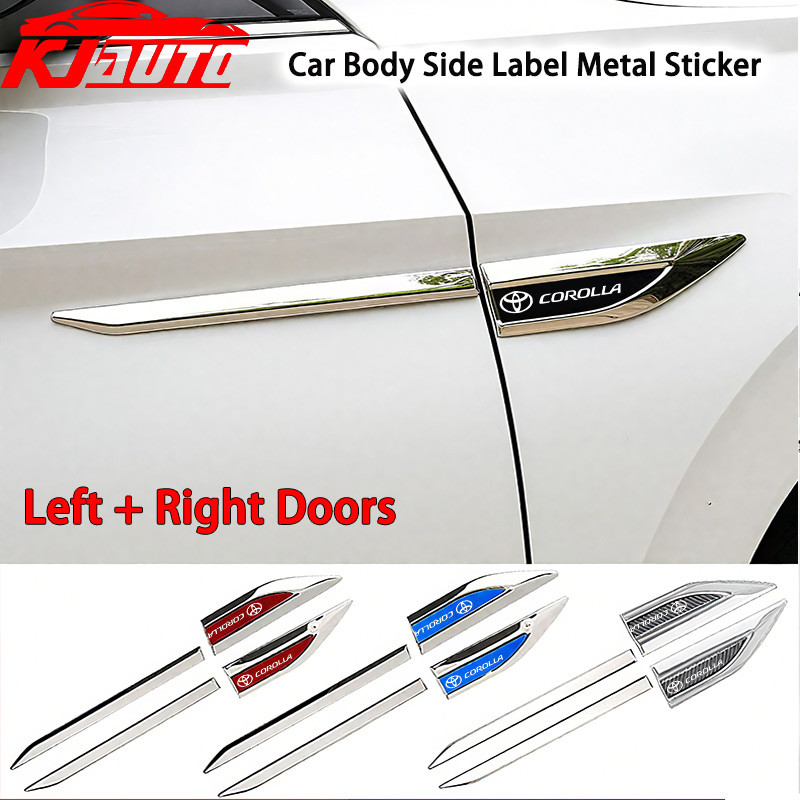2pcs Toyota Corolla Car Badge Side Door Fender Stickers Metal Car ...
