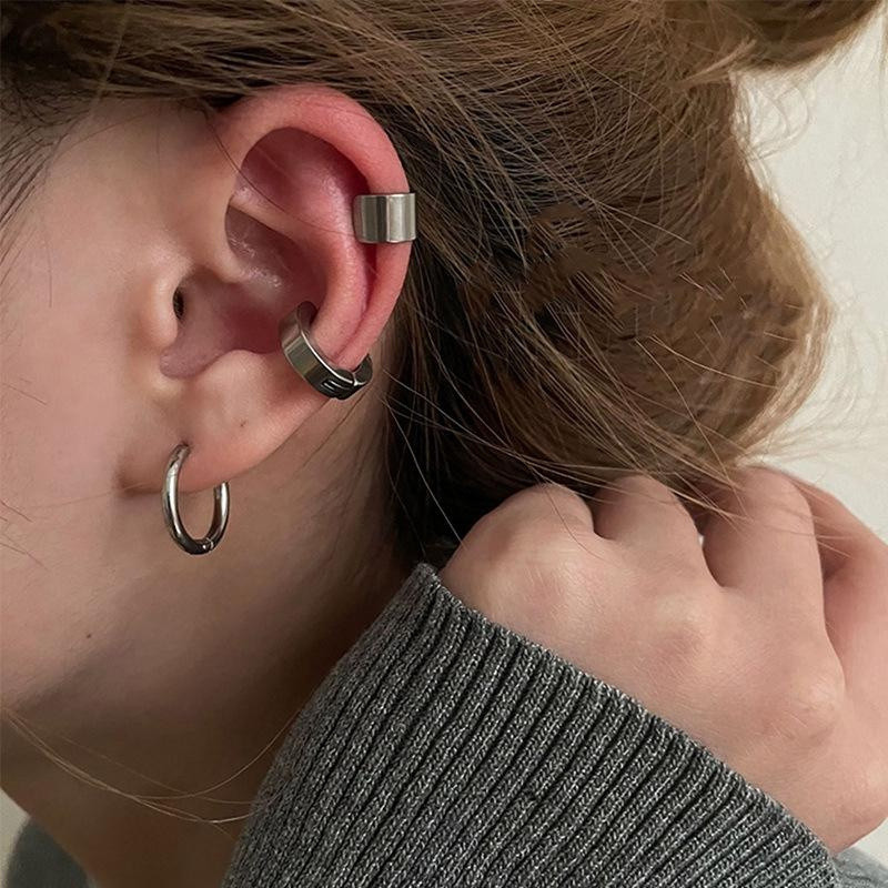 3Pcs/Set Stainless Steel Smooth Ear Clip, Ear Bone Clip, Simple Hip-hop ...