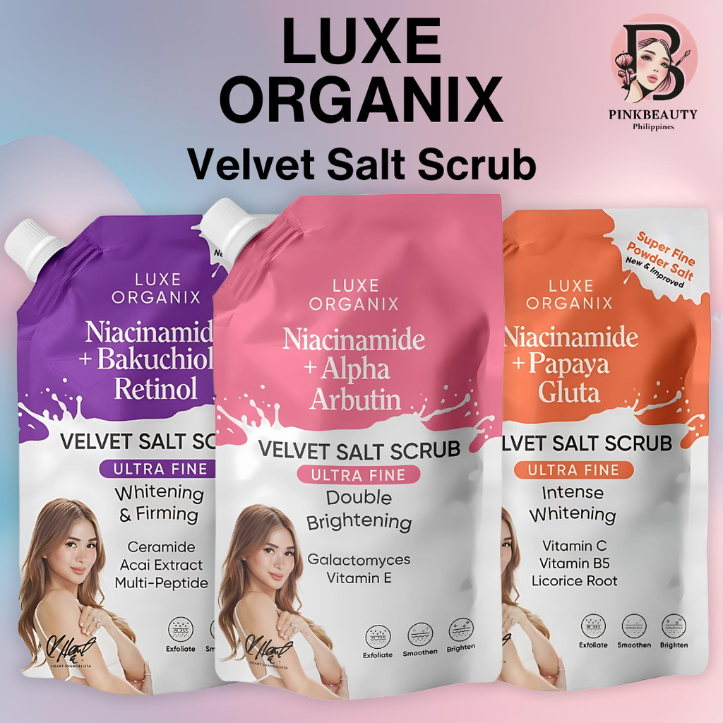 BUNDLE DEAL LUXE ORGANIX Velvet Salt Scrub Niacinamide Intense ...