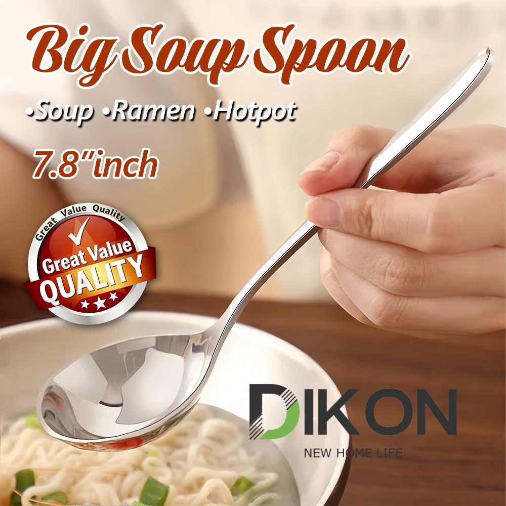 Stainless Big Soup Spoon Cutlery Tablespoon Long Handled Spoon Multi ...