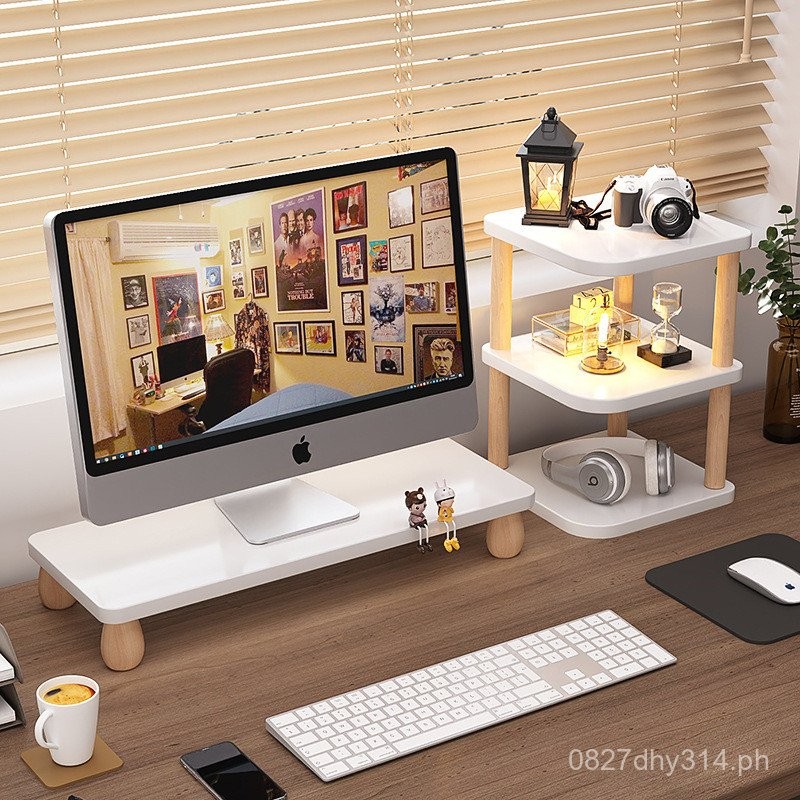 Office Heightening Shelf Storage Rack Monitor Desktop Workstation ...