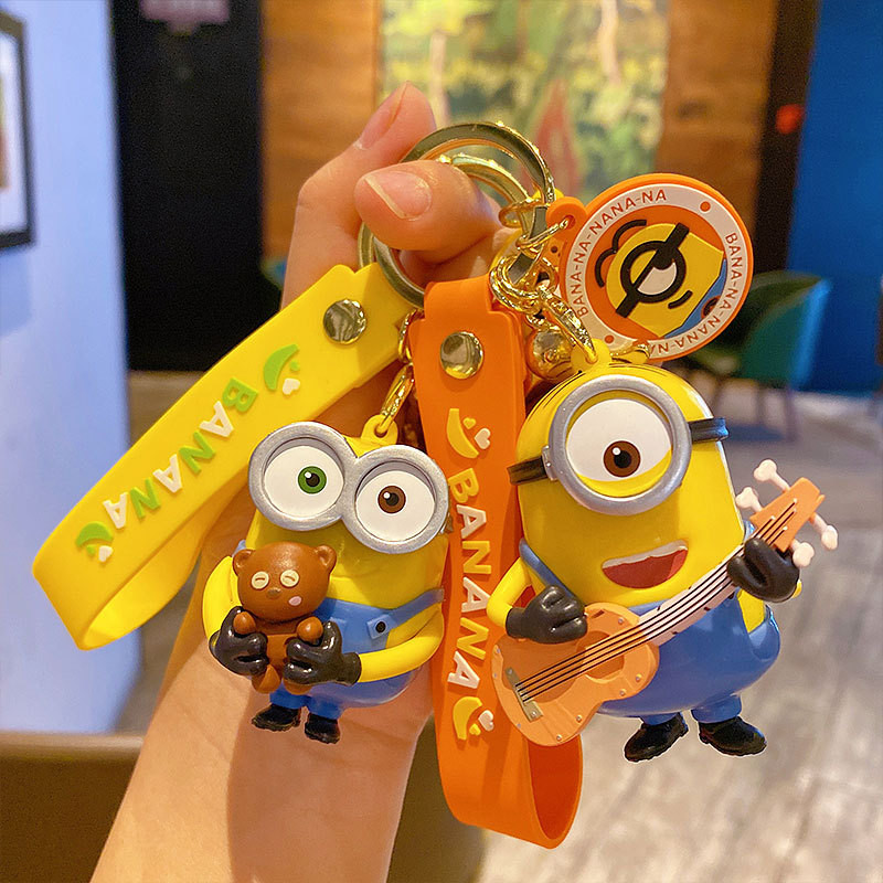 Cute Minions Keychain Cartoon Keyring Bag Charm Couple Gift Backpack ...