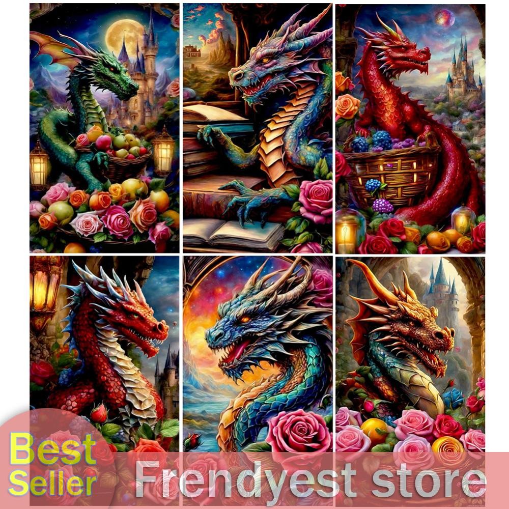 5D DIY Full Round Drill Diamond Painting Dragon Kit Home Decor Art ...