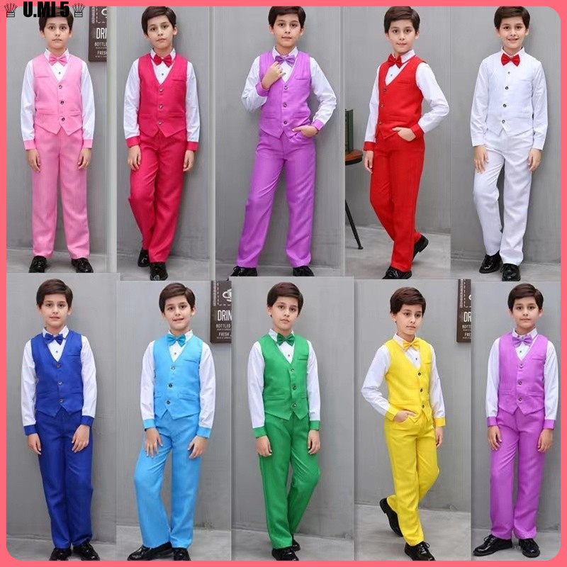 Flower Boy Suit Boys' Small Suit Vest Set Big Kids Children's Overalls ...