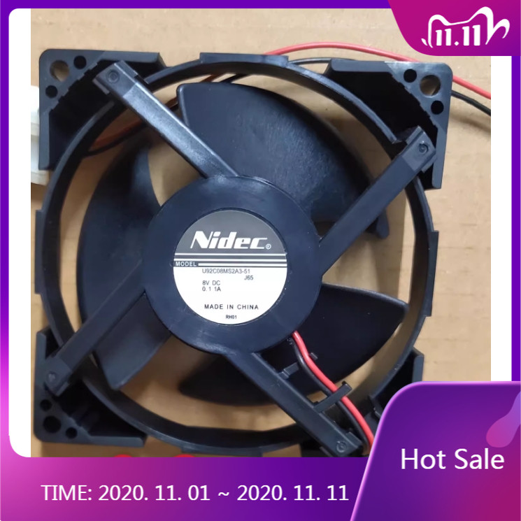 QX NIDEC U92C08MS2A3-51 8V 0.11A Refrigerator Freezing Cooling Fan 9 ...