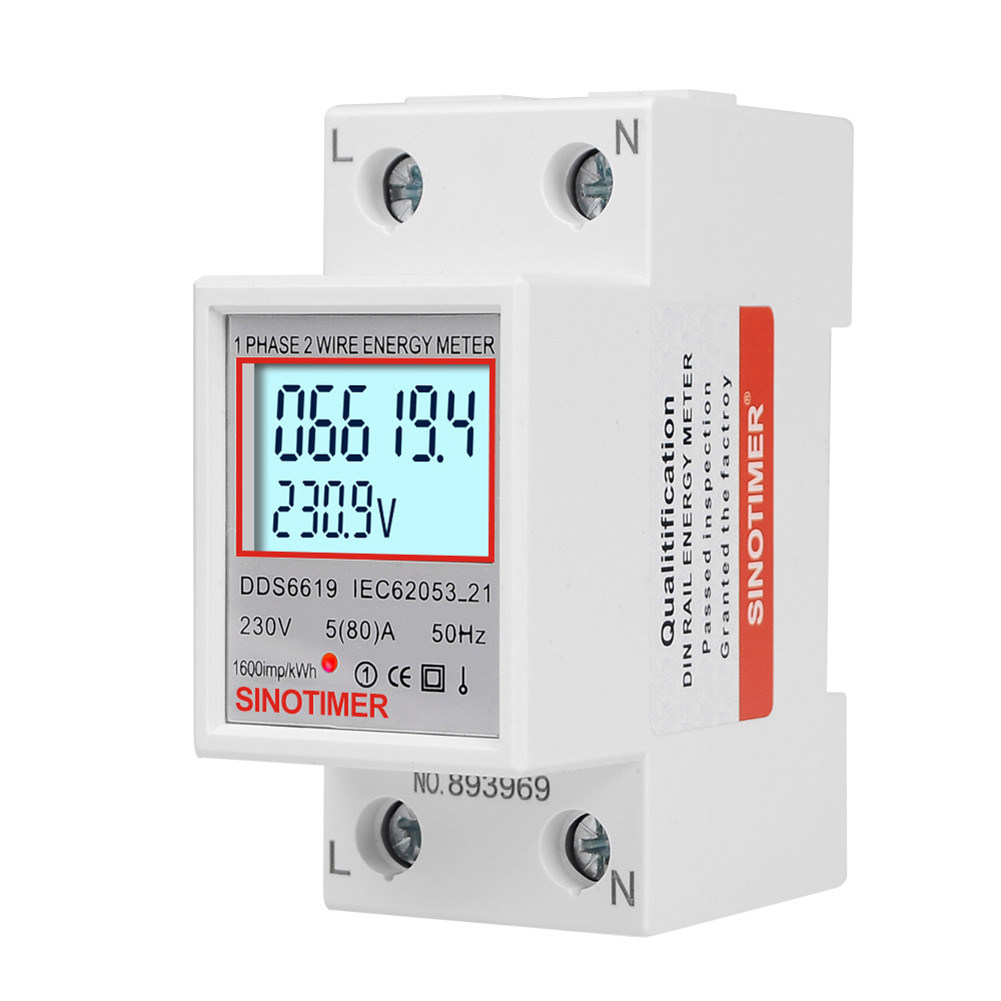Digital Single Phase Energy Meter LCD Display 220V 230V Electricity ...