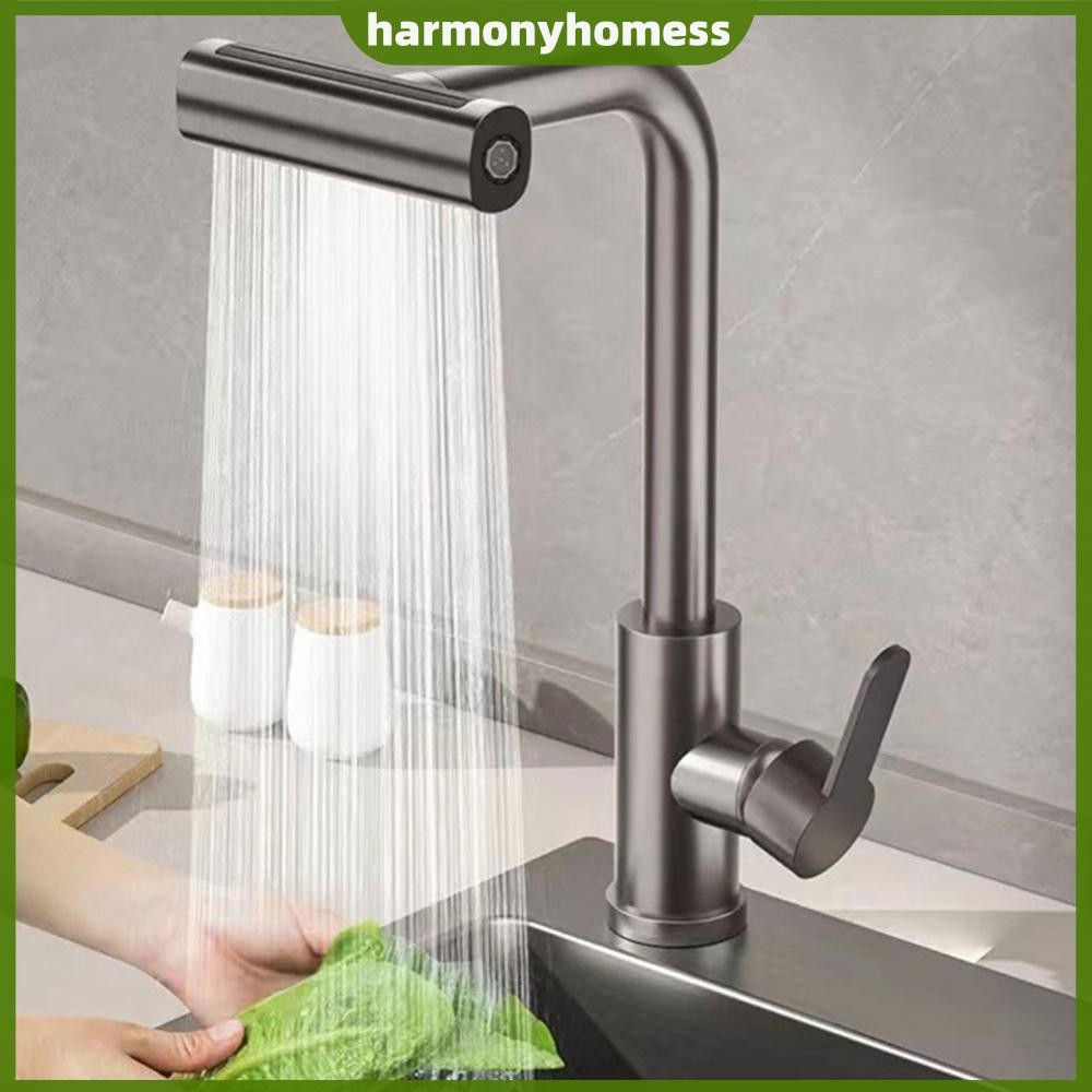 Stainless Steel Kitchen Faucet W/ 4 Water Flow Modes Kitchen Sink Mixer ...