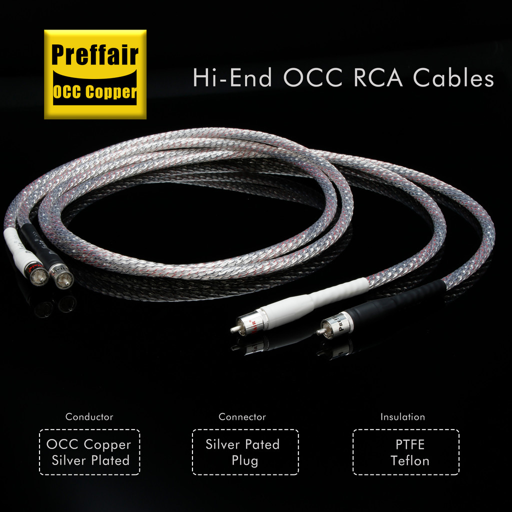 Pair RCA Cable occ silver Plated rca signal cable for CD Player ...