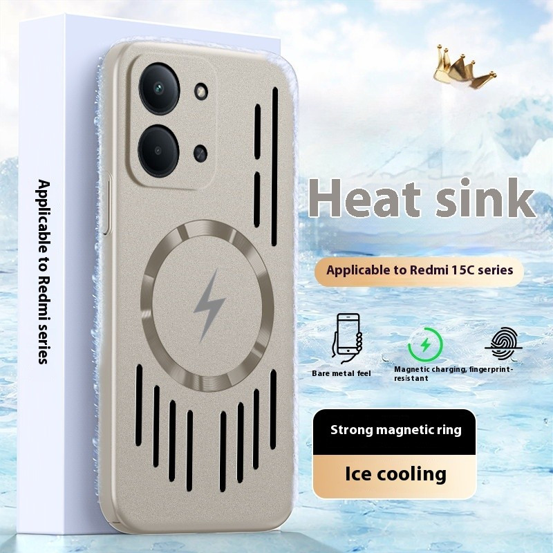 Luxury Matte Magnetic Hollow Heat Dissipation Case For Redmi 15C Note 14 Pro Plus Turbo 4 K80 ...